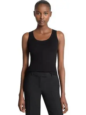 Michael Kors Bette Cashmere Scoopneck Tank Top - Black