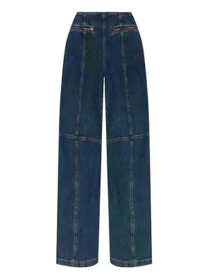 Etro Pegaso Motif Panelled Jeans - Blue