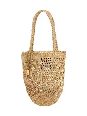 CHLOÉ Raffia Crochet Tote Bag