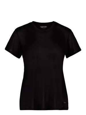 TOM FORD Rib-jersey Silk T-shirt - Black