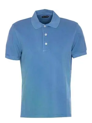 TOM FORD Short-sleeve Polo Shirt Blue