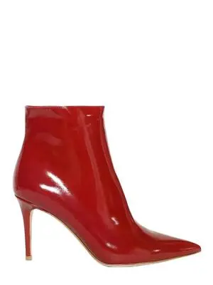 GIANVITO ROSSI Patent Leather Pointed-toe Boots - Red