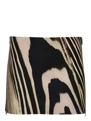 David Koma Zebra-print Mini Skirt - Neutrals