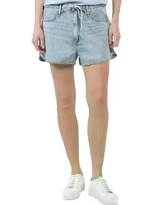 Rag & Bone Drawstring Denim Shorts - Blue