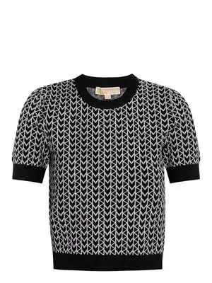 Michael Kors Monogram-pattern Top - Black