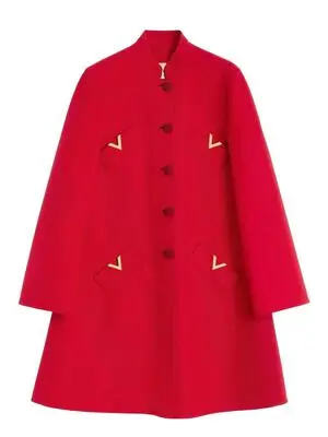 Valentino Garavani Vgold Button-up Coat - Red