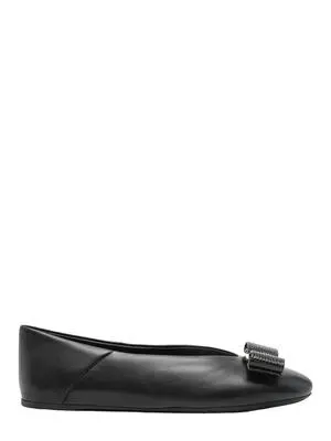 FERRAGAMO Leather Ballet Flats - Black