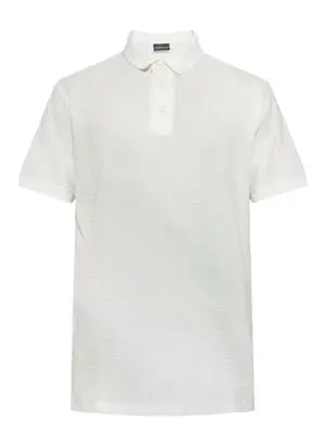 Emporio Armani Textured Polo Shirt - White
