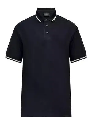 Emporio Armani Contrast-trim Polo Shirt - Blue