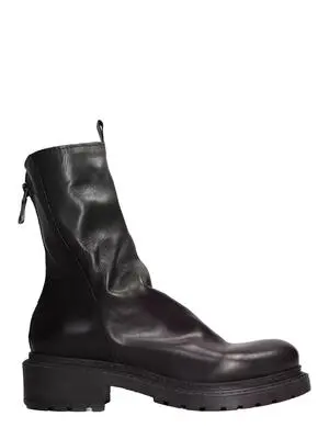 METISSE Leather Combat Boots - Black