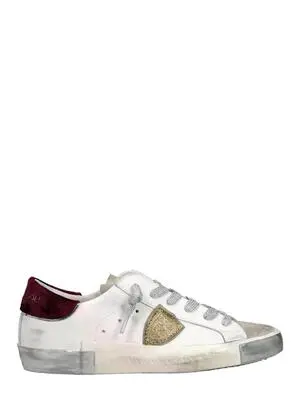 Philippe Model Distressed Leather Low-Top Sneakers White