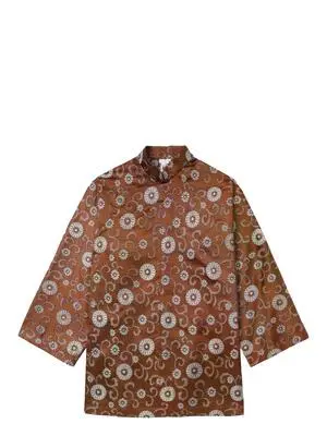 Comme Des Garçons Floral-print Blouse - Brown
