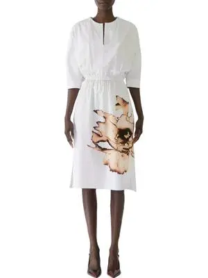 JASON WU Floral-print Midi Dress - White