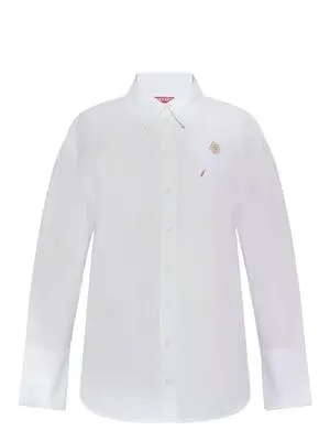 Kenzo Boke Flower-embellished Cotton Shirt - White