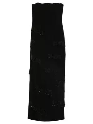 JEAN-LOUIS SABAJI Beaded Strapless Dress - Black