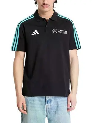 Adidas X Mercedes Amg Petronas Formula One Team Dna 3-stripes Logo Polo Shirt - Black