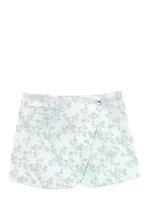 Coperni Floral-jacquard Wrap Mini Skirt - Blue