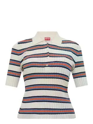 Kenzo Ribbed Striped Polo Top - 02 Multicolor
