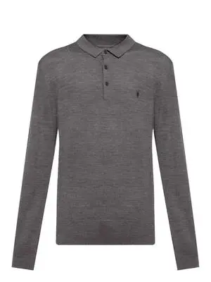 ALLSAINTS Logo-embroidered Polo Shirt - Grey