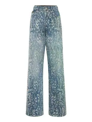 Philipp Plein Rhinestone-embellished Jeans - Blue