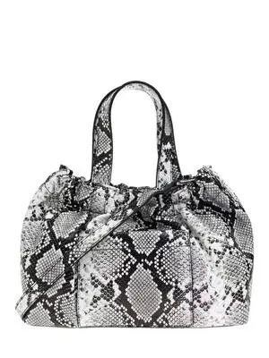 SAMSOE SAMSOE Midi Snakeskin-effect Tote Bag - Grey