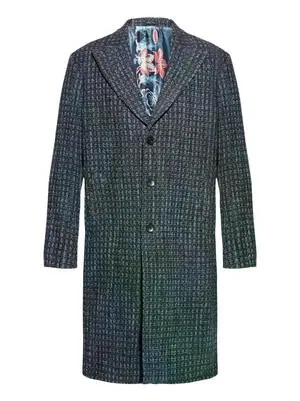 Etro Textured Wool Coat - Blue