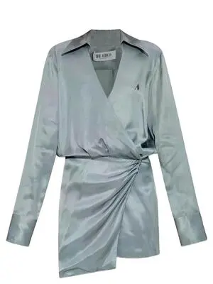 Attico Wrap-front Mini Dress - Blue