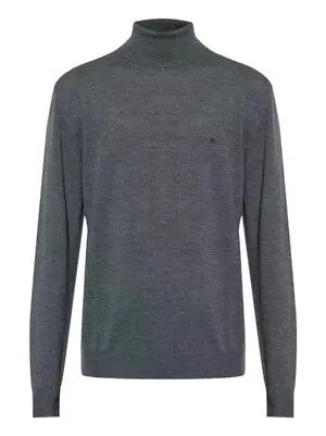 Etro Logo-embroidered Turtleneck Sweater - Grey