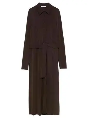 Max Mara Belted Tortona Dress - Brown