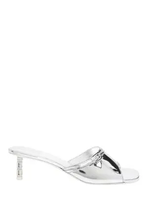 Gcds Mirrored Leather Sandals - Silver