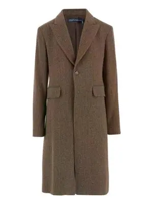 Polo Ralph Lauren Herringbone Single-breasted Coat - Brown