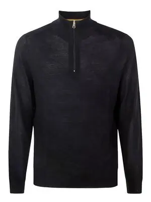 Paul Smith High-neck Half-zip Sweater - Black