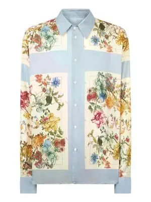 Gcds Floral-print Shirt - Blue