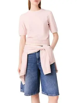 Maje Wool Rhinestone Jumper - Pink