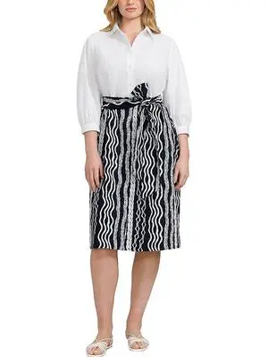 Foxcroft Esther 3/4 Braid Dress - White/ Black