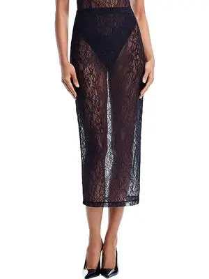 Wardrobe.NYC Lace Column Skirt - Black
