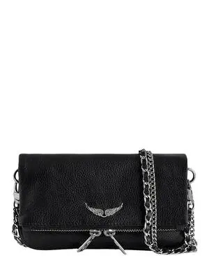 Zadig&Voltaire Zadig & Voltaire Rock Nano Grained Leather Crossbody Bag Black