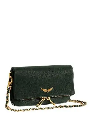 Zadig&Voltaire Rock Nano Grained Leather Crossbody Bag - Emerald