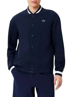 Lacoste X Novak Djokovic Water Repellent Bomber Jacket - Navy Blue/ Flour
