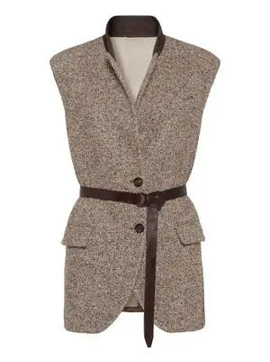 Brunello Cucinelli Flecked Chevron Vest - Rope