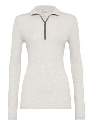 Brunello Cucinelli Lightweight Virgin Wool And Cashmere Sweater - Pearl