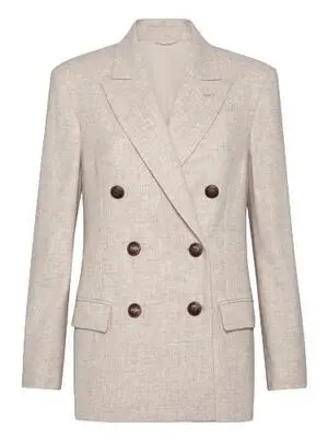 Brunello Cucinelli Twill Flannel Blazer - Beige