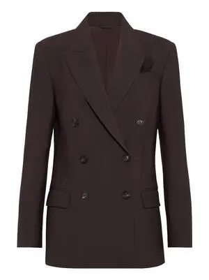 Brunello Cucinelli Blazer With Monili - Cocoa