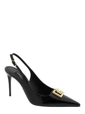 Dolce & Gabbana Pointed Toe Slingback Pumps - 80999 Black
