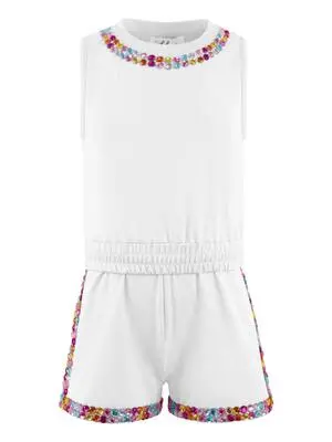 LOLA + THE BOYS Rainbow Gems Short Set - White