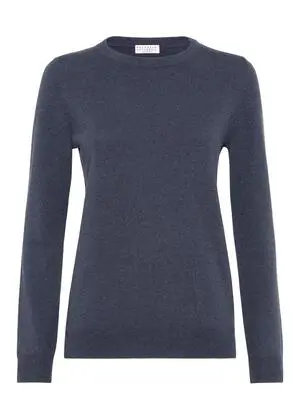 Brunello Cucinelli Cashmere Crew-neck Sweater - Navy Blue