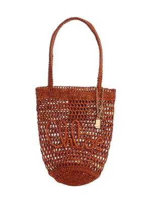 Chloé Small Crocheted Raffia Tote - Clay Brown