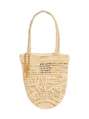Chloé Small Crocheted Raffia Tote - Hot Sand
