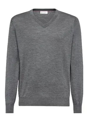 Brunello Cucinelli Cashmere And Silk Sweater - Dark Grey