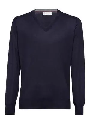 Brunello Cucinelli Cashmere And Silk Sweater - Navy Blue
